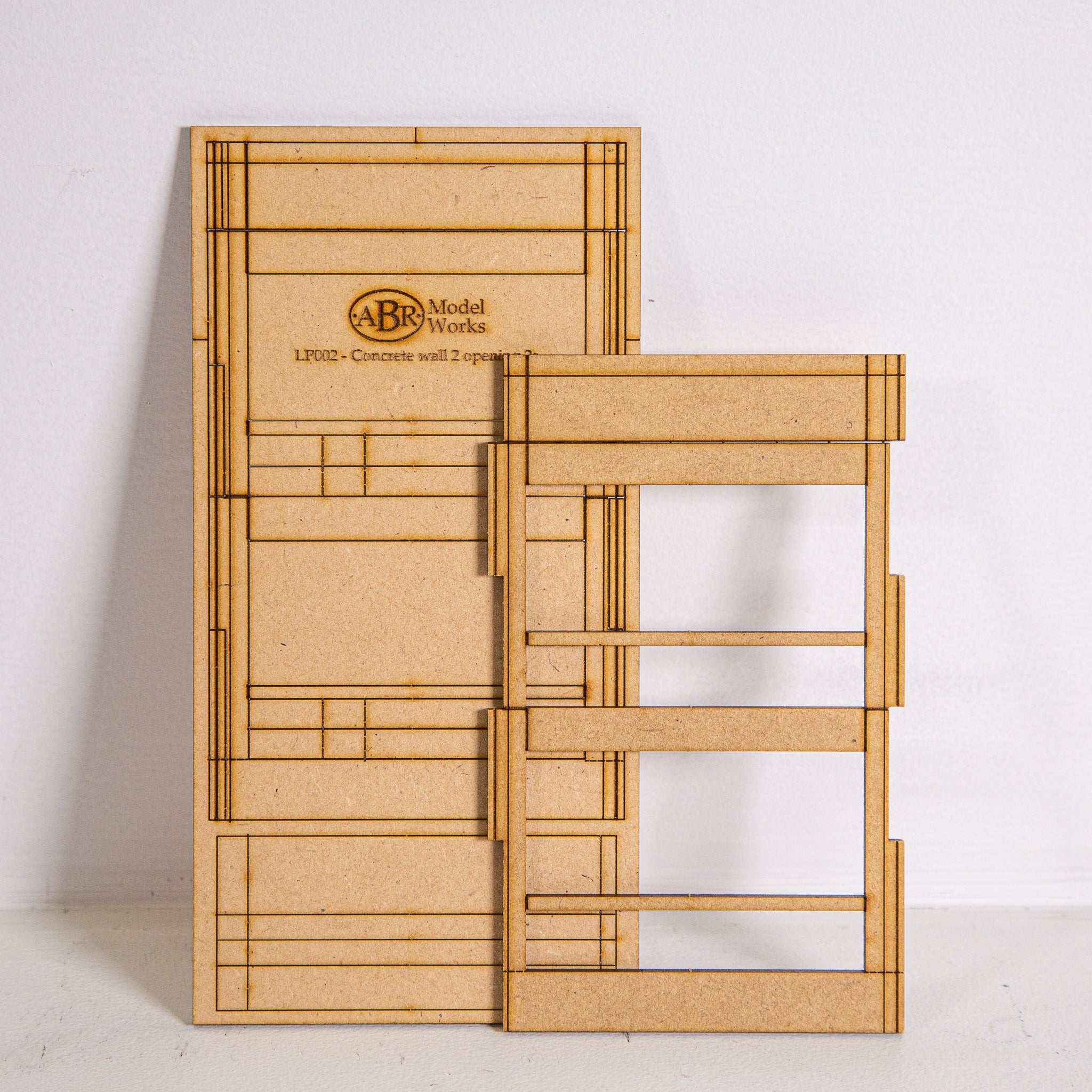 LP002 - HO Scale - Concrete modular model wall panel 2 openings per st ...