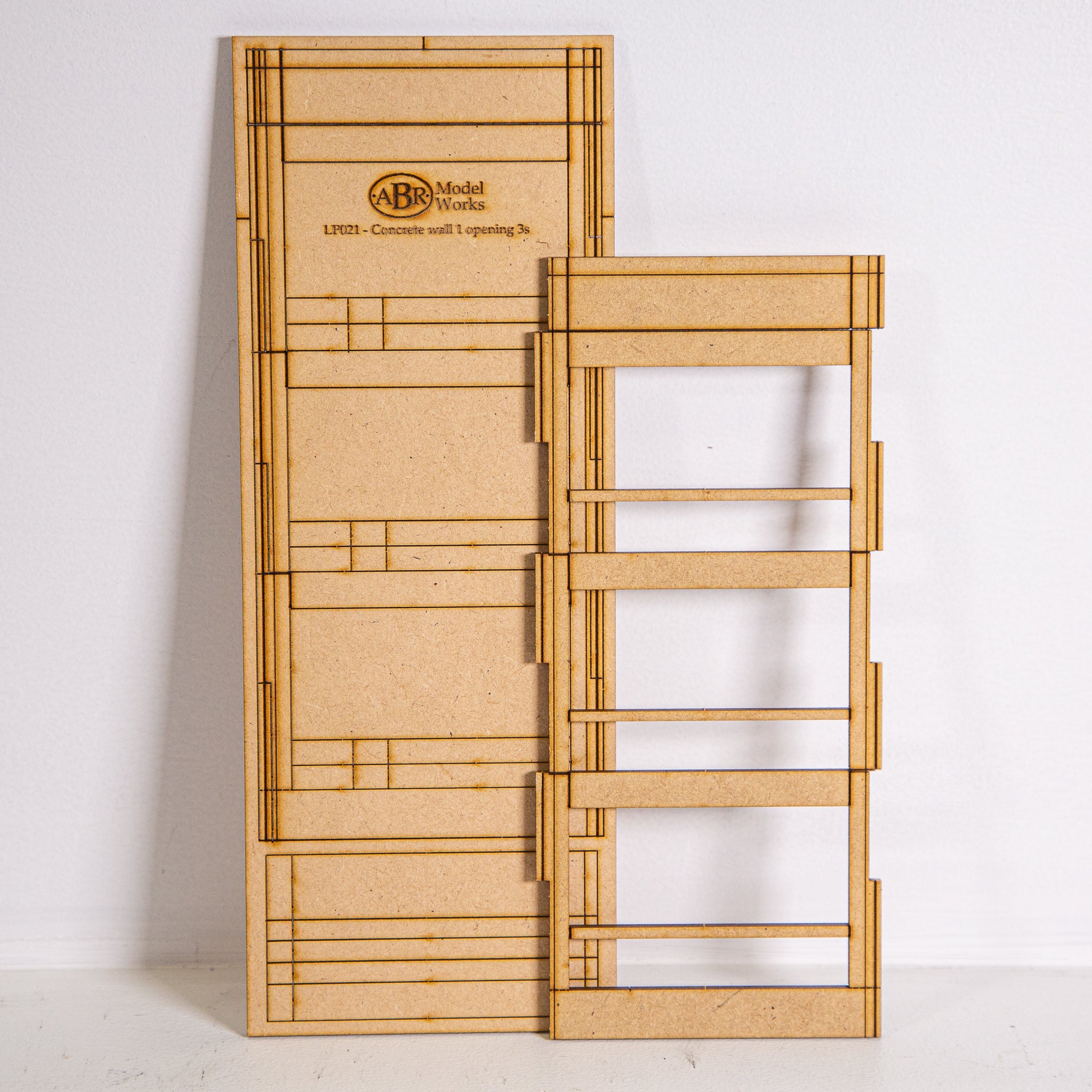 LP003 - HO Scale - Concrete modular model wall panel 2 openings per st ...